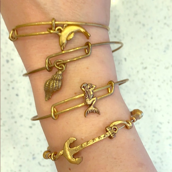 Alex and Ani | Jewelry | Set Of 4 Alex And Ani Beach Stack | Poshmark